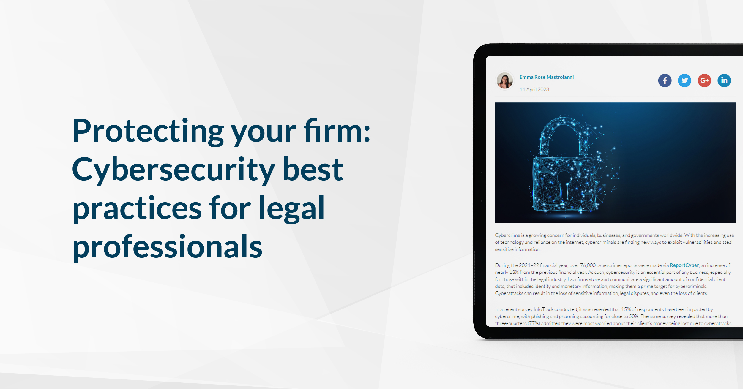 Protecting your firm: Cybersecurity best practices for legal ...
