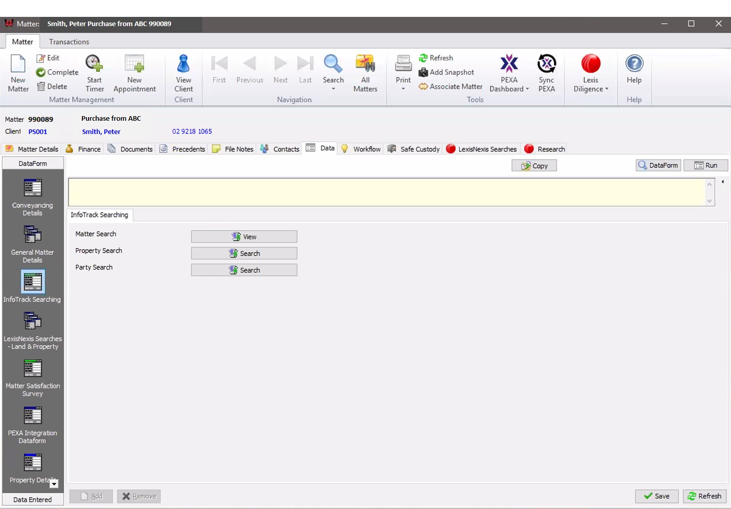 Lexis Affinity | Legal Software Integration | InfoTrack