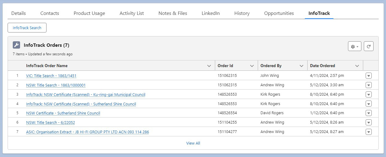 Salesforce - InfoTrack